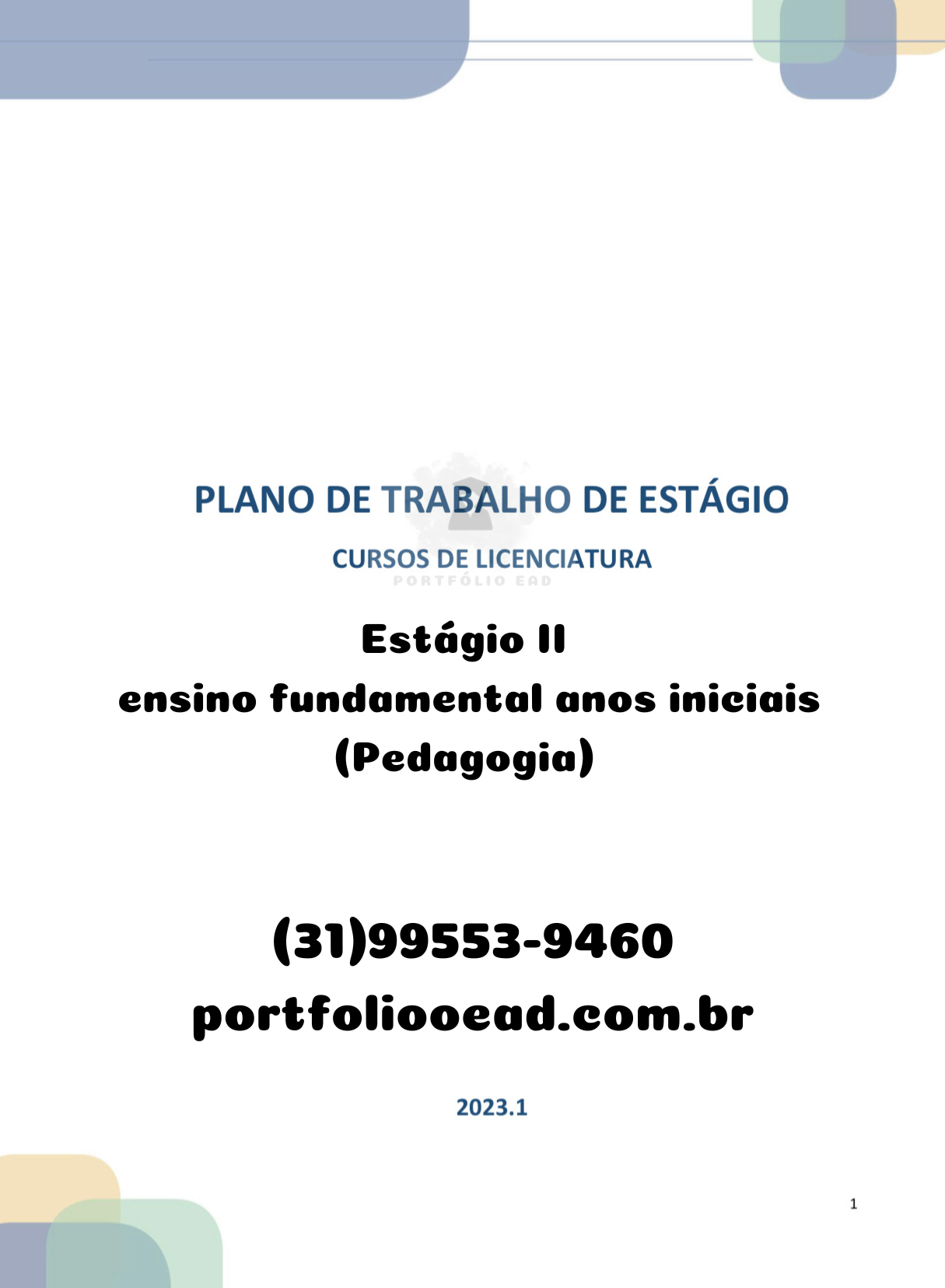 Projeto De Extensão I Pedagogia Portfólio Ead Portfólioo Ead